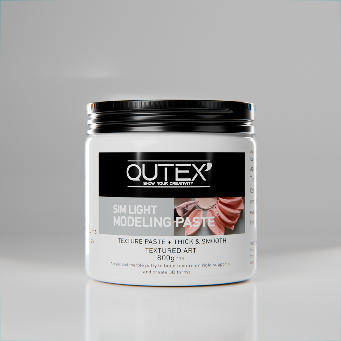 SIM Light Modeling Paste – Premium 3D Texture Medium for Artists – Qutex